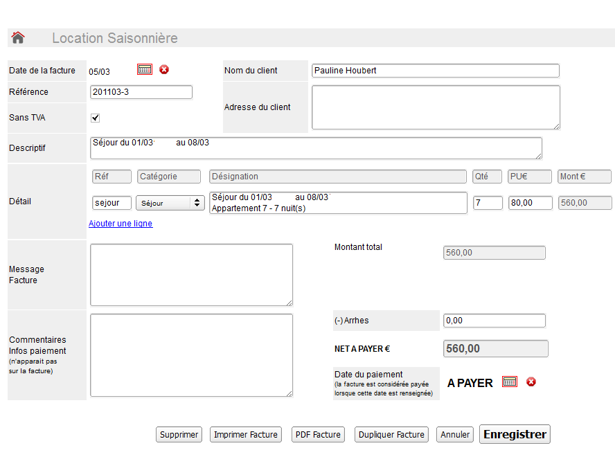 Logiciel de réservation Location saisonnière